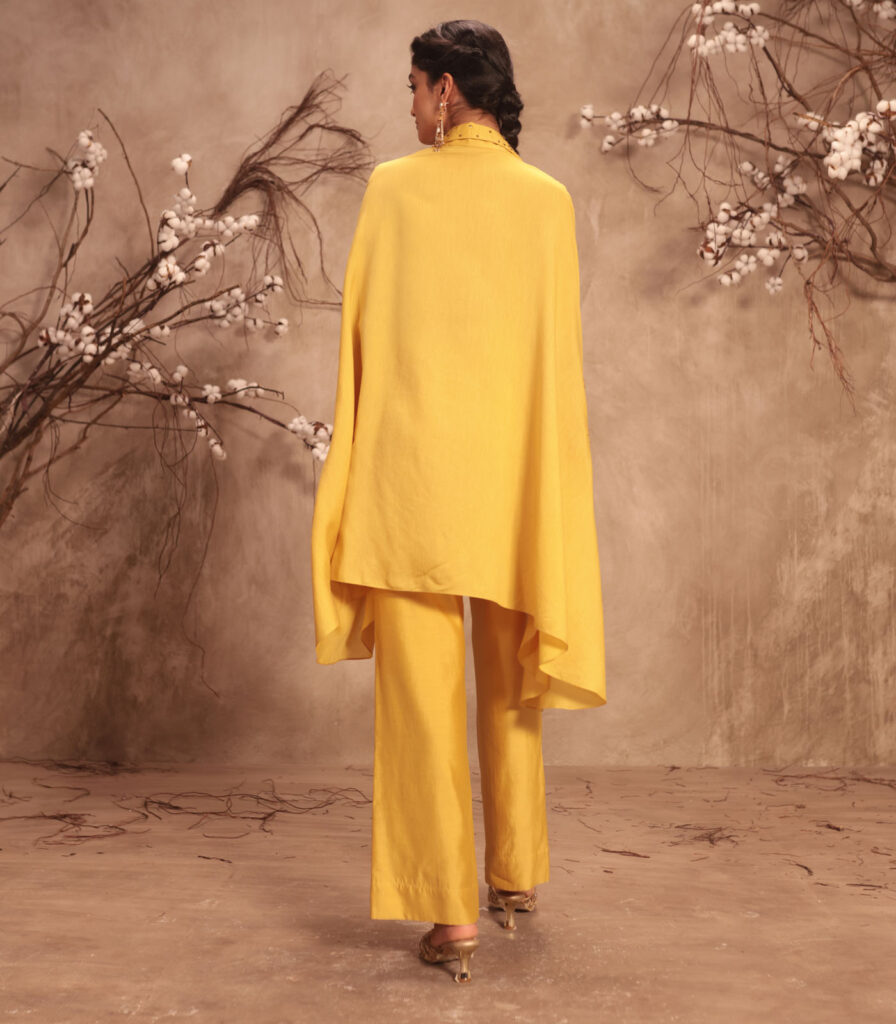 Nazakat Dark Yellow Cape Set – Tifara